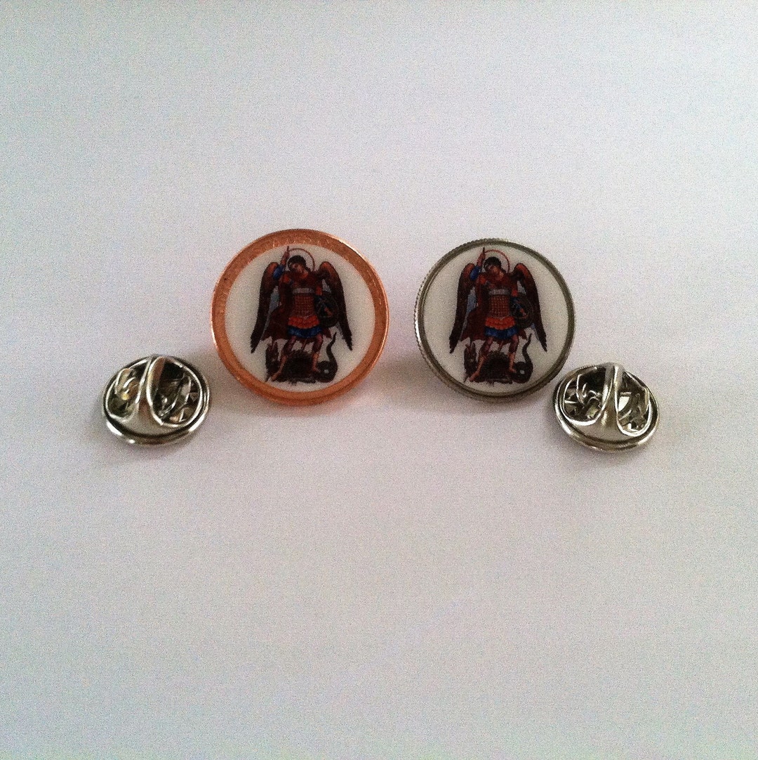 Archangel Michael Lucky pinny Penny Pin OR Dime Pin Angel - Etsy