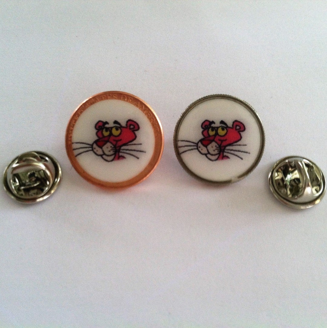Retro Pink Panther Lucky pinny Penny Pin OR Dime - Etsy
