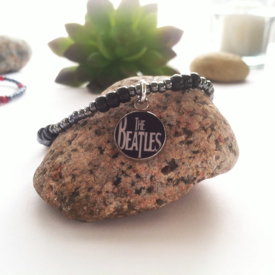 The Beatles Seed Bead Charm Stretch Bracelet - Etsy