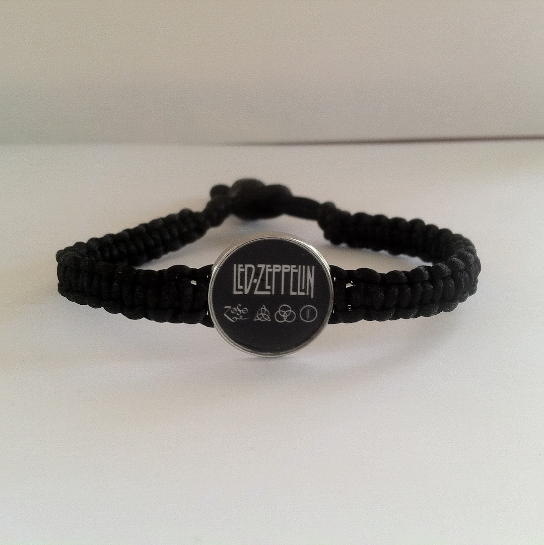 Led Zeppelin Black Cord Macrame Bracelet Choose Size - Etsy