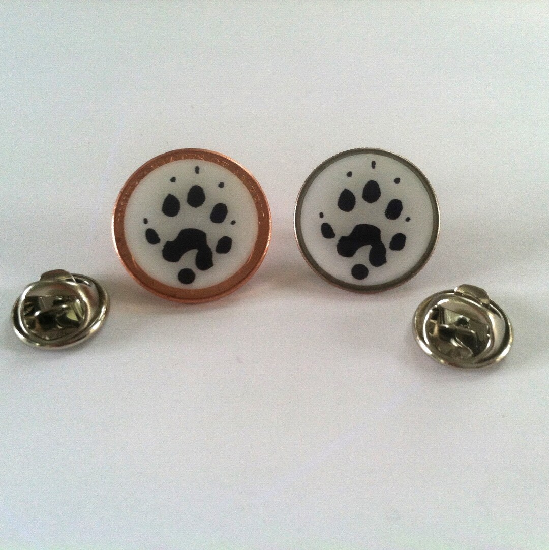 Ferret Paw Print Lucky pinny Penny Pin or Dime Pin - Etsy