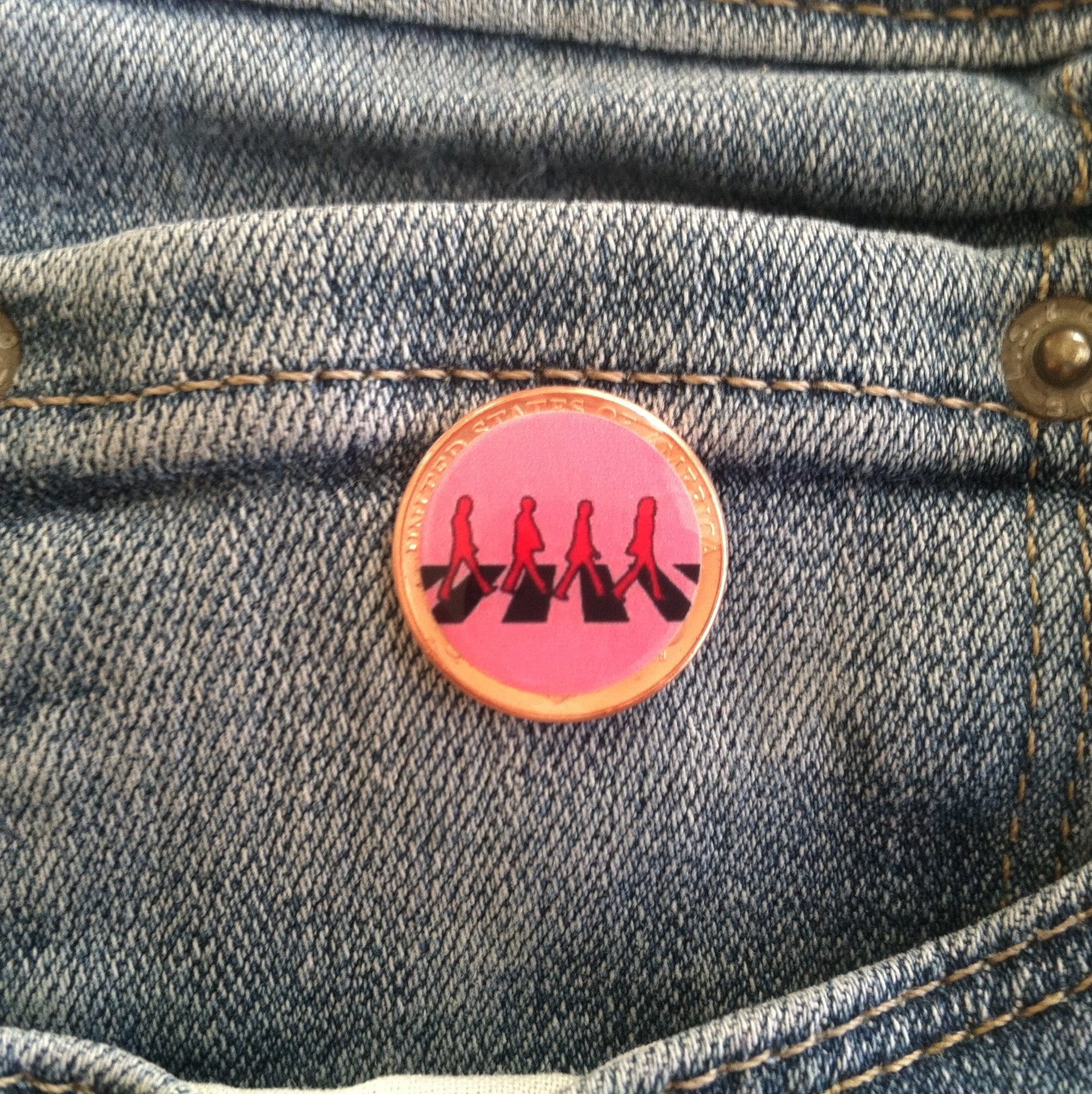 Pink Abbey Road Inspired Lucky pinny Penny Pin OR | Etsy