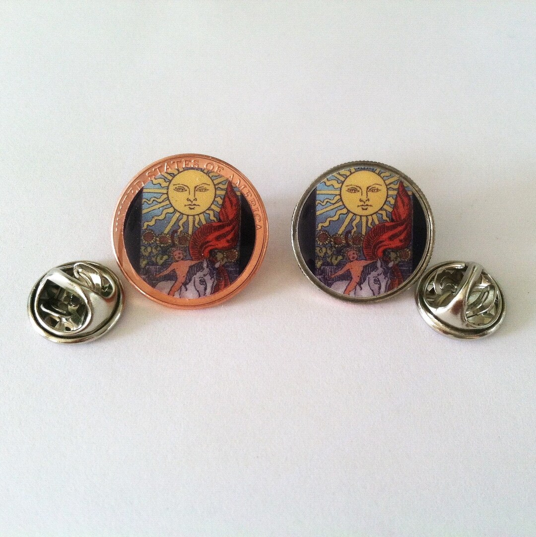 Tarot Card the Sun Lucky pinny Penny Pin OR Dime Pin - Etsy