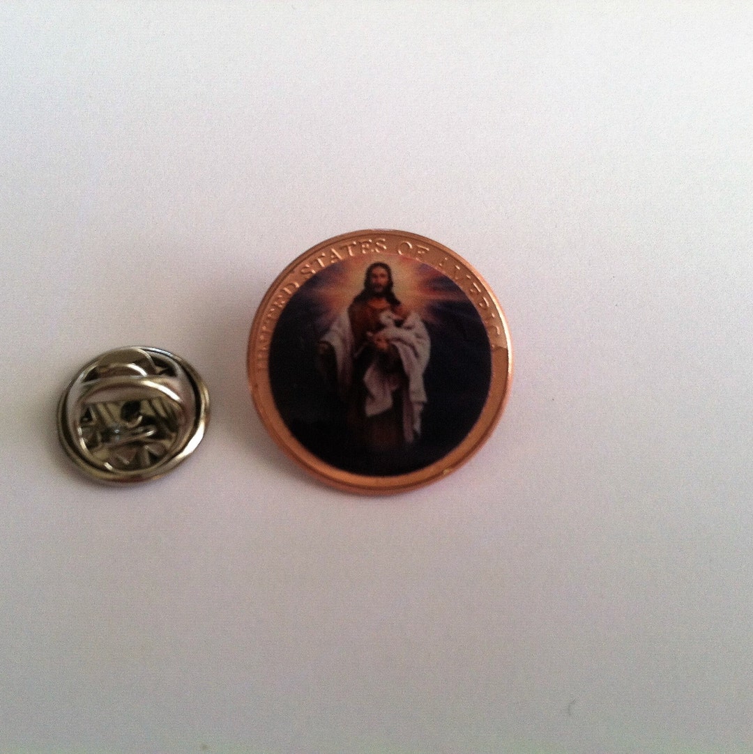 JESUS Lucky pinny Penny Pin - Etsy