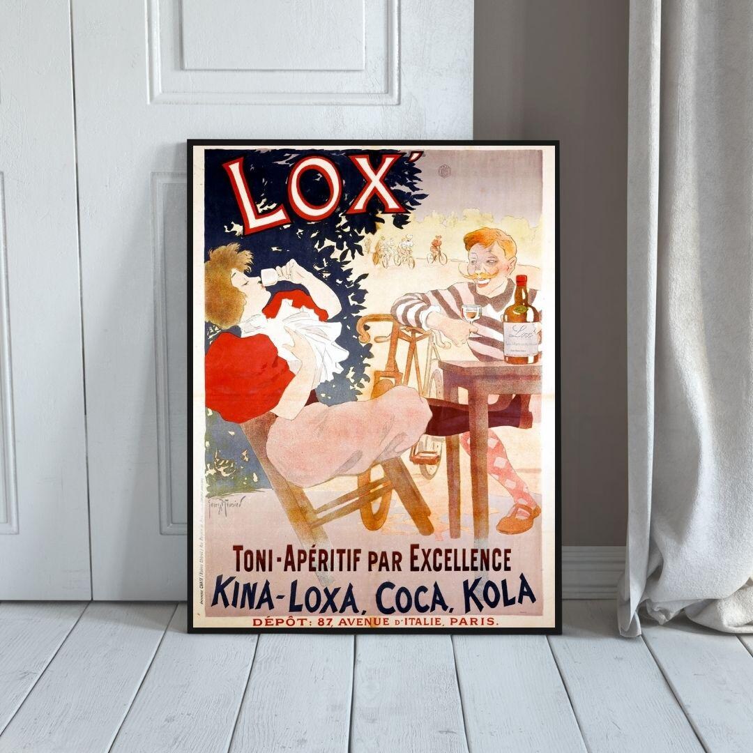 Vintage French Lox Aperitif Poster, Retro Paris Cafe Wall Art, Belle ...