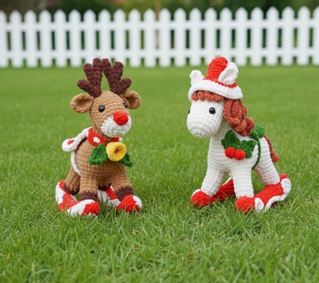 Rocking Horse & Reindeer Low Sew Crochet Pattern Bundle – Christmas ...