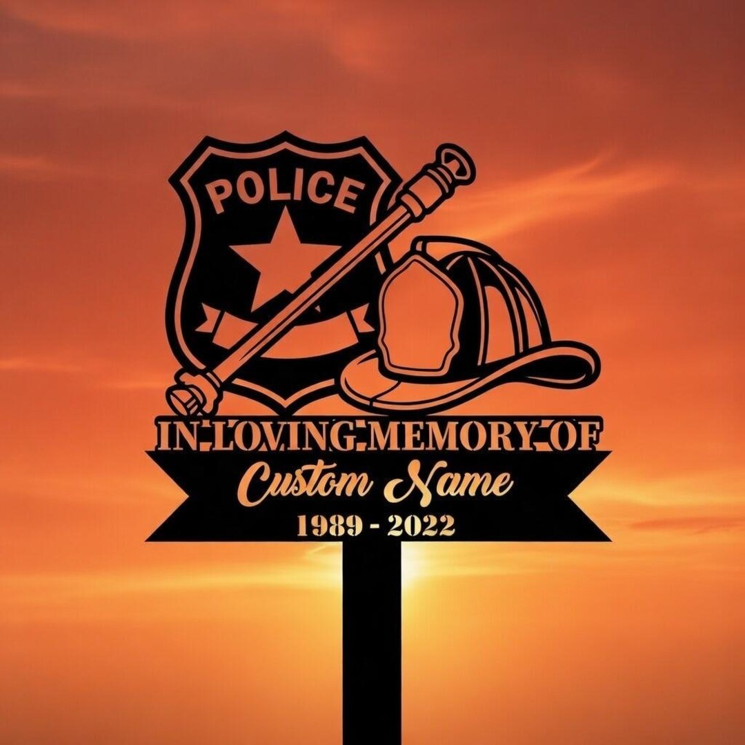 Personalized Police Officer Memorial Garden Stake, Custom Law ...