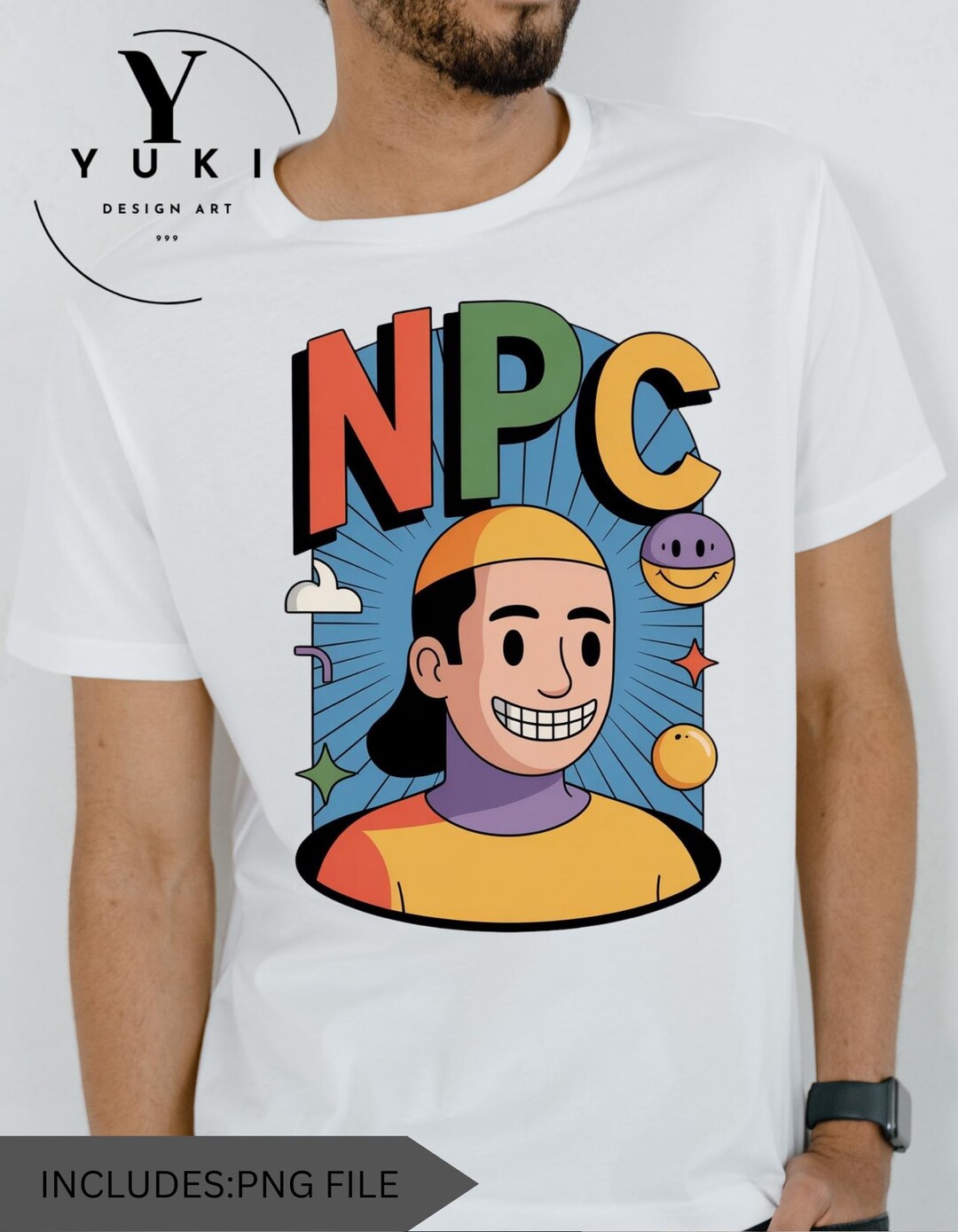 NPC Smile PNG | T-shirt Design Download | Meme Face Clipart | Digital ...