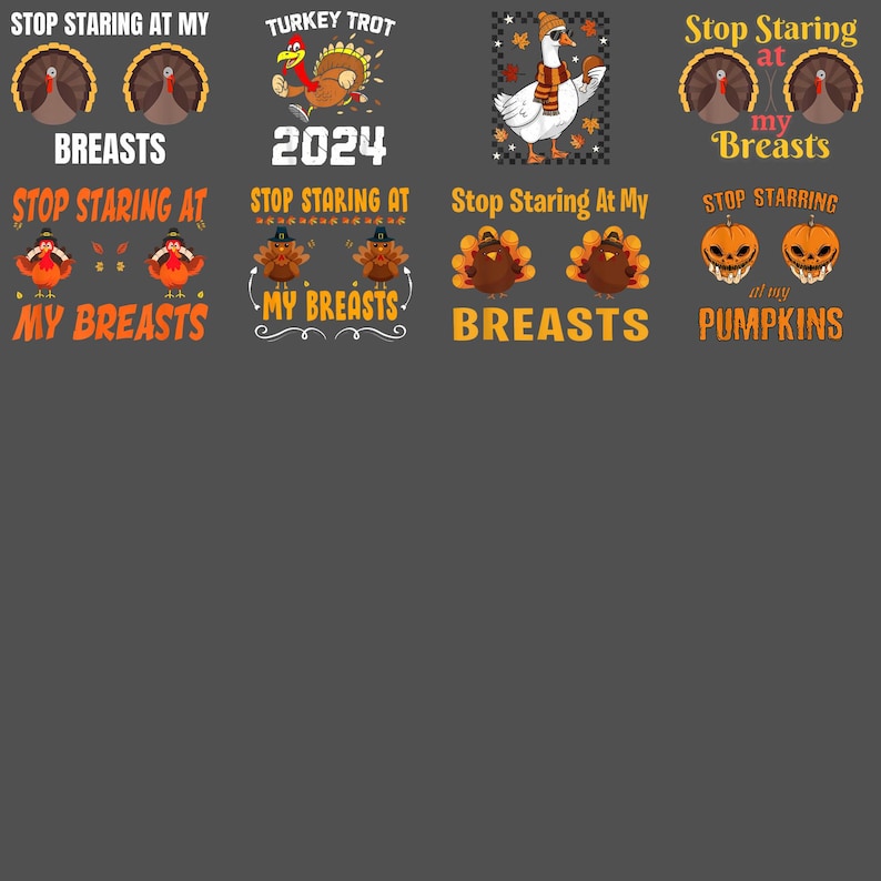Stop Staring at My Breasts Turkey PNG, Funny Thanksgiving Food Quote ...