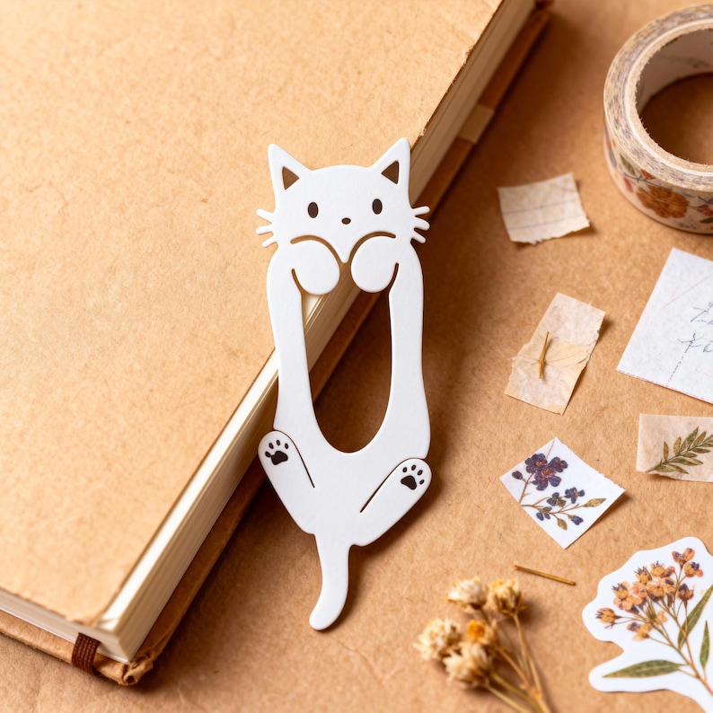 Cute Cat Bookmark for Readers | Adorable Hollow Cat Page Marker ...