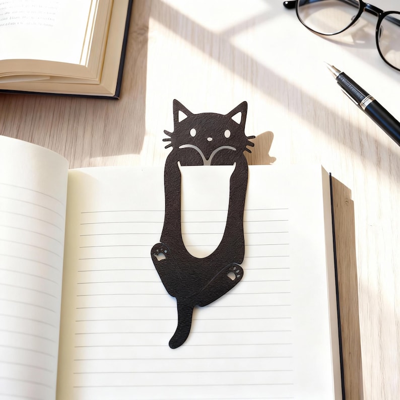 Cute Cat Bookmark for Readers | Adorable Hollow Cat Page Marker ...