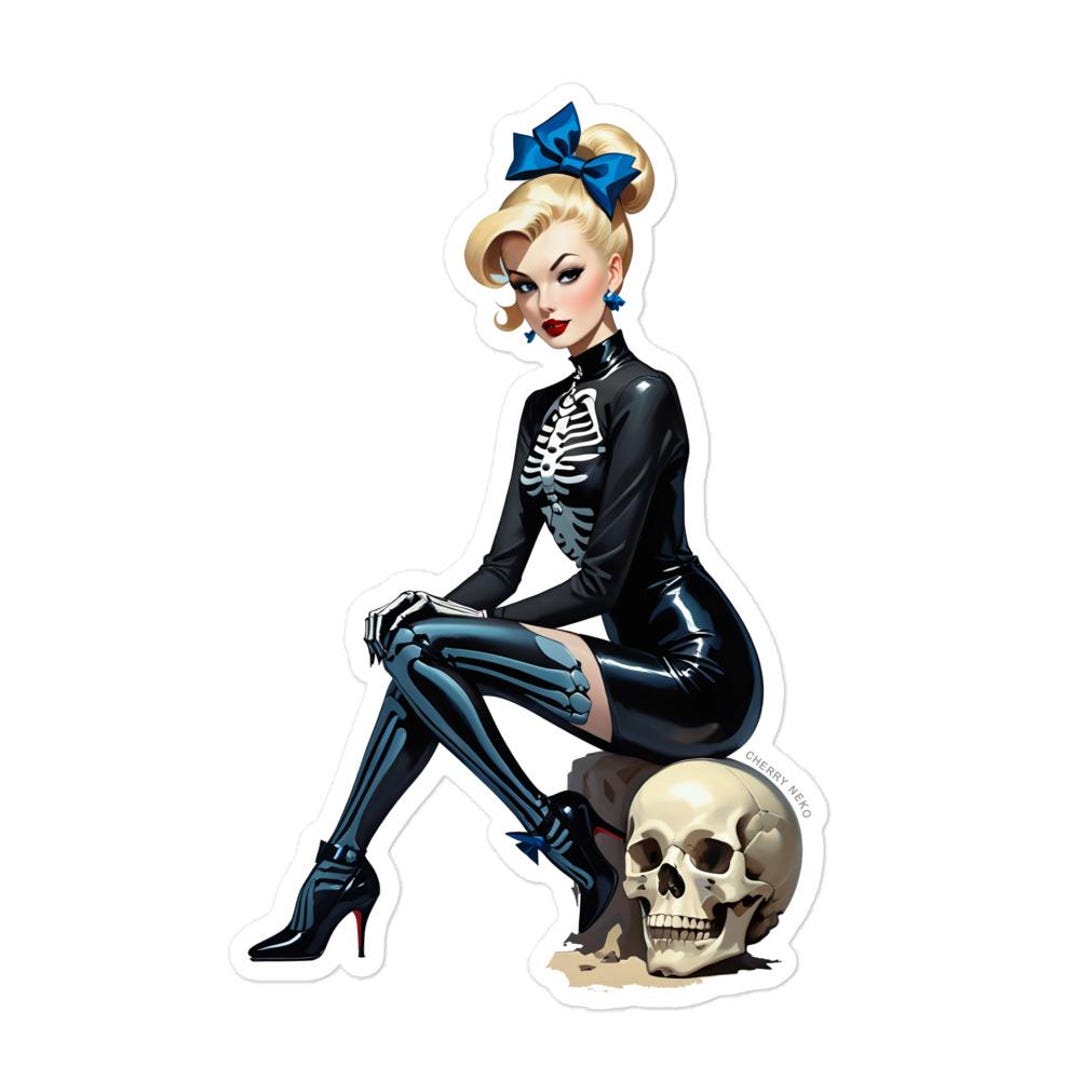 Skeleton Pin-up Sticker - Celeste, Bone Belle - Etsy