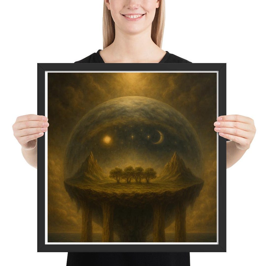 Framed Biblical Firmament Poster – Prophetic Earth & Heavens Wall Art ...