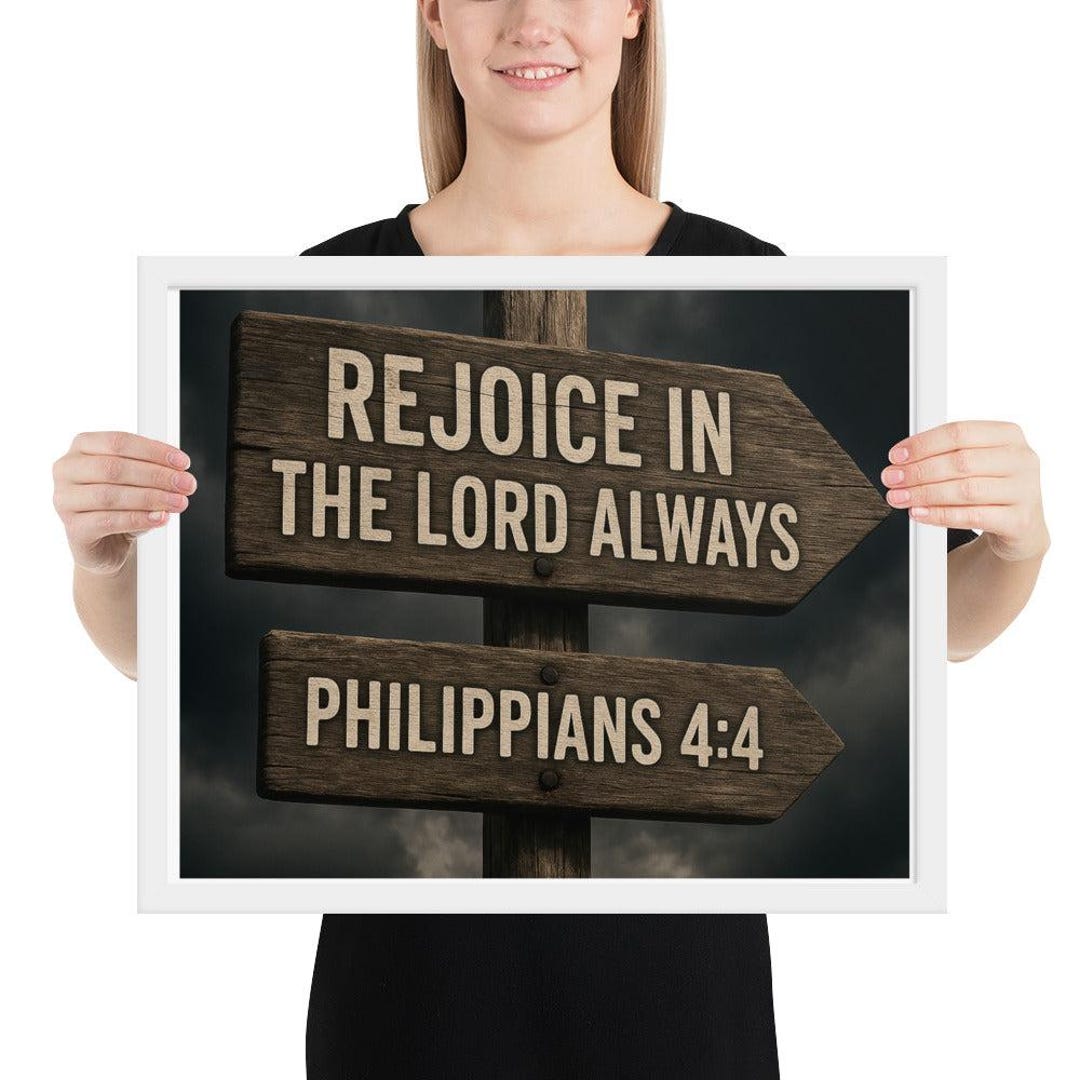 Philippians 4:4 Framed Poster – Rejoice in the Lord Always Christian ...