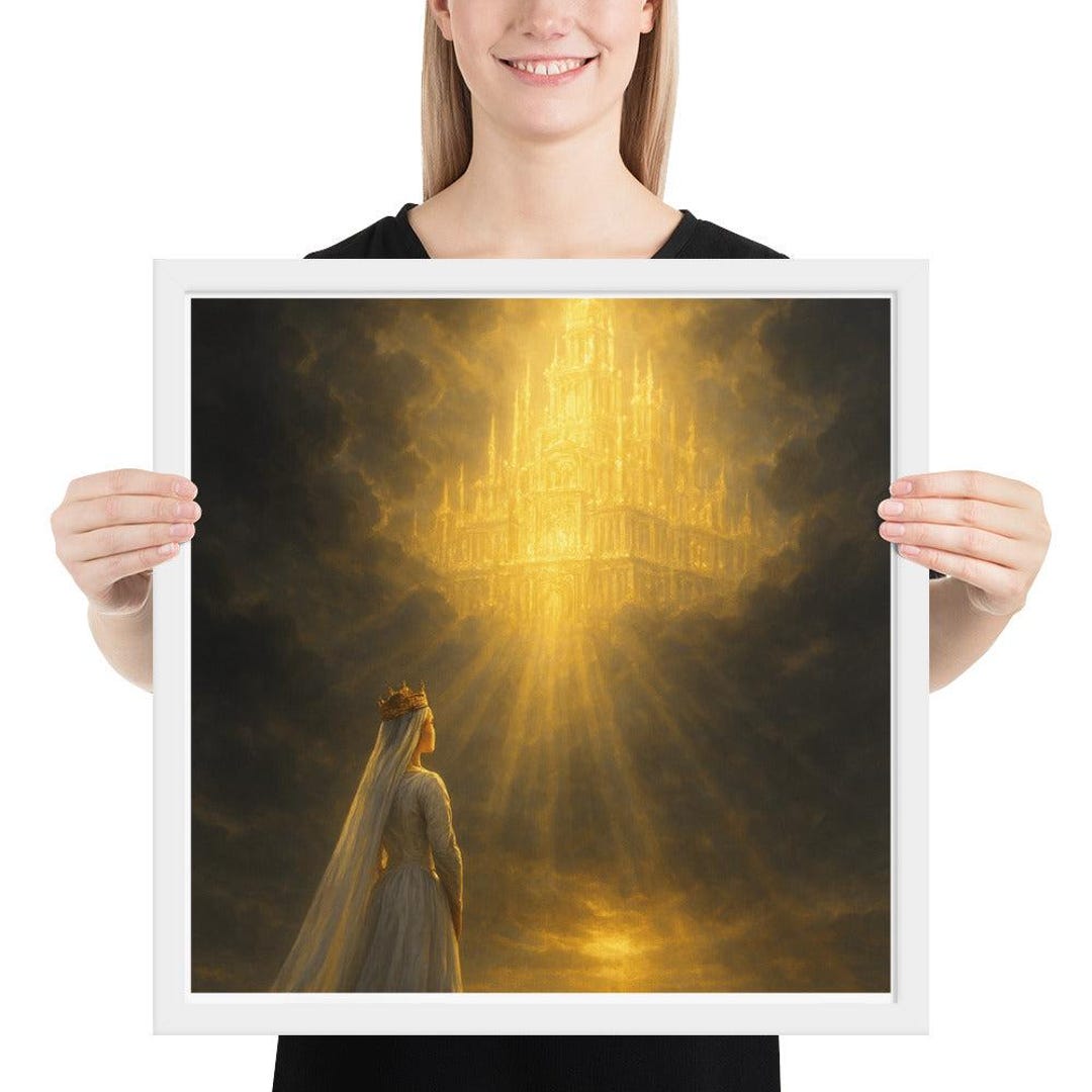 Heavenly Bride Before the Golden City – Framed Christian Poster - Etsy