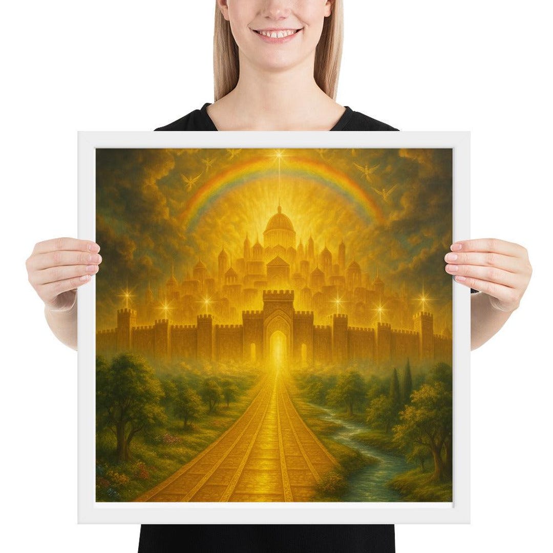 New Jerusalem Framed Poster – Golden City of God Christian Wall Art ...