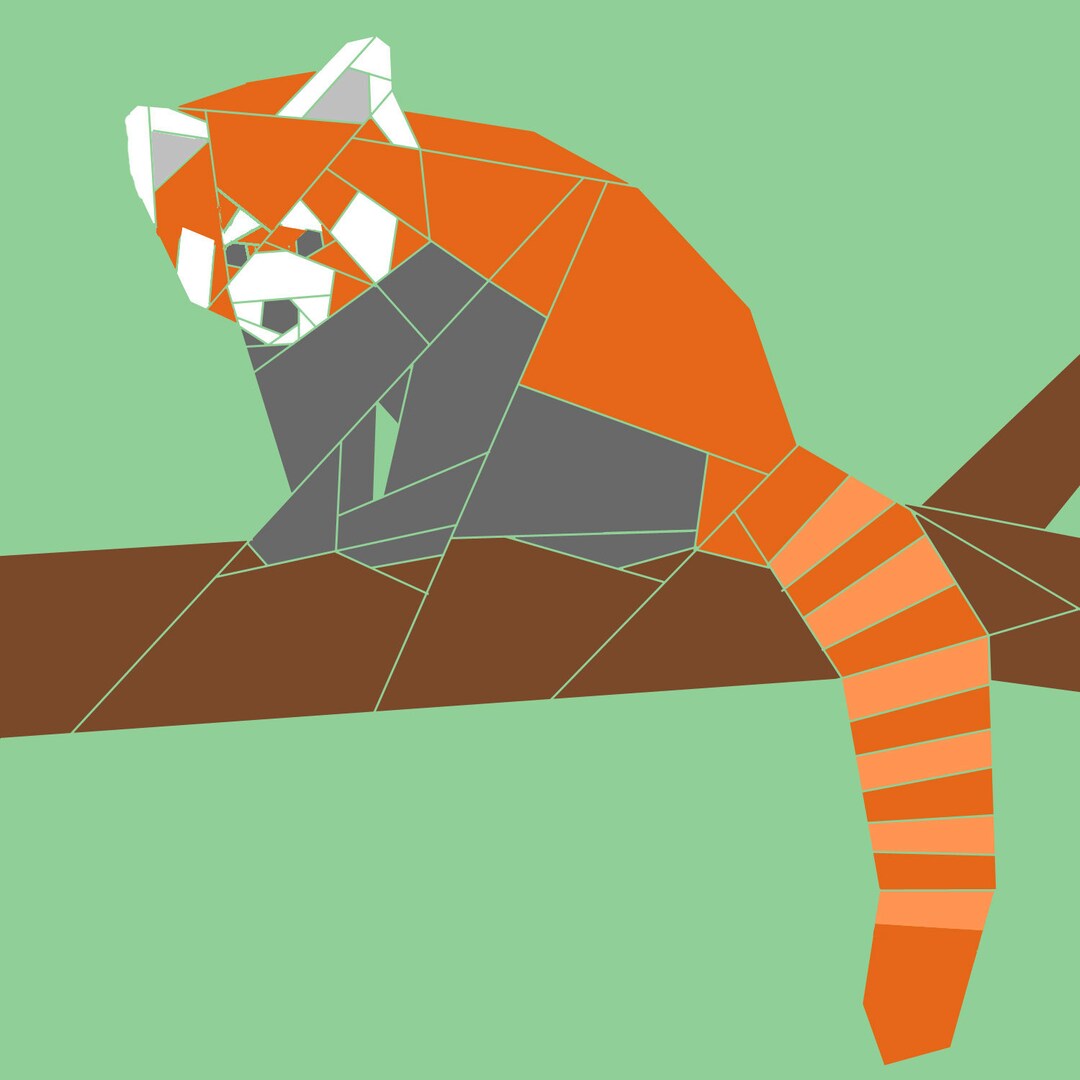Red Panda W/branch Paper-piecing Quilt Pattern PDF - Etsy