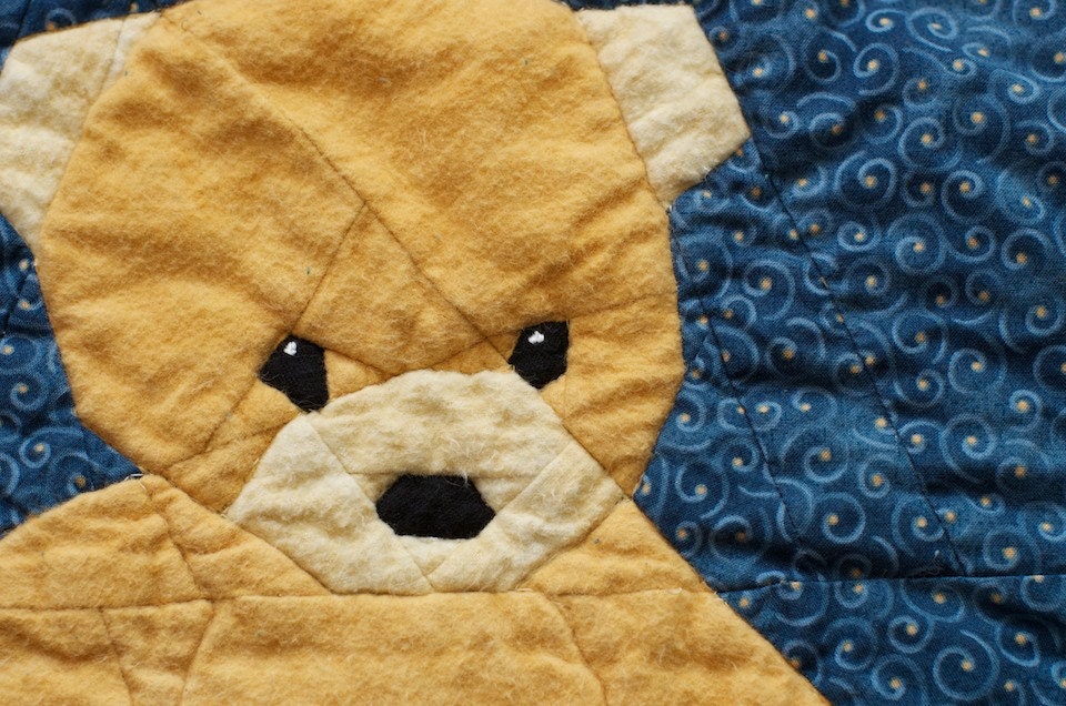 Teddy Bear paper-piecing quilt pattern PDF | Etsy