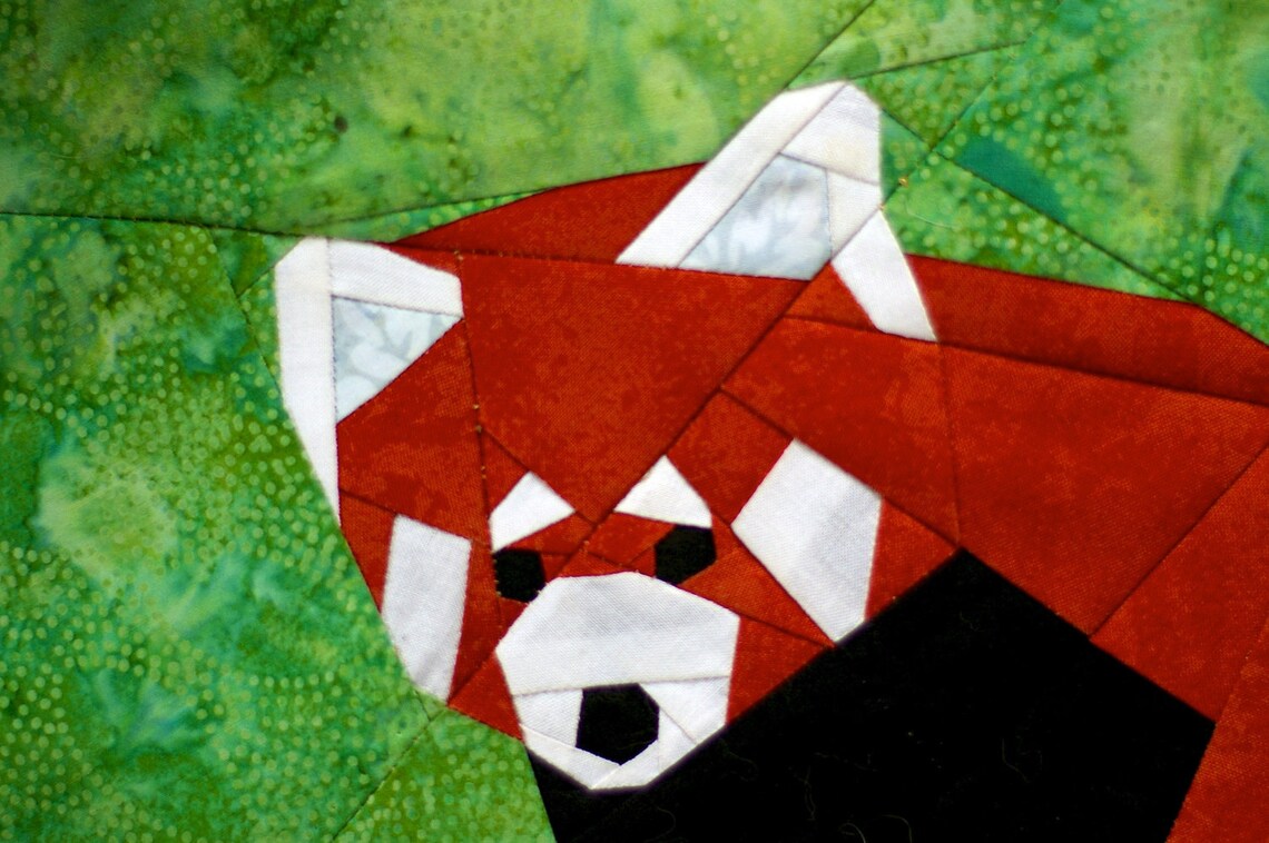 Red Panda W/branch Paper-piecing Quilt Pattern PDF - Etsy