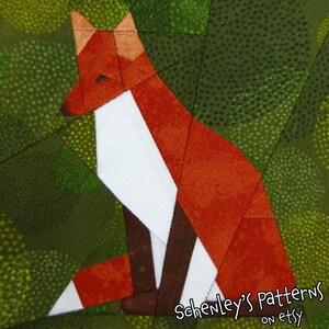 Red Fox Paper-piecing Quilt Pattern, PDF - Etsy