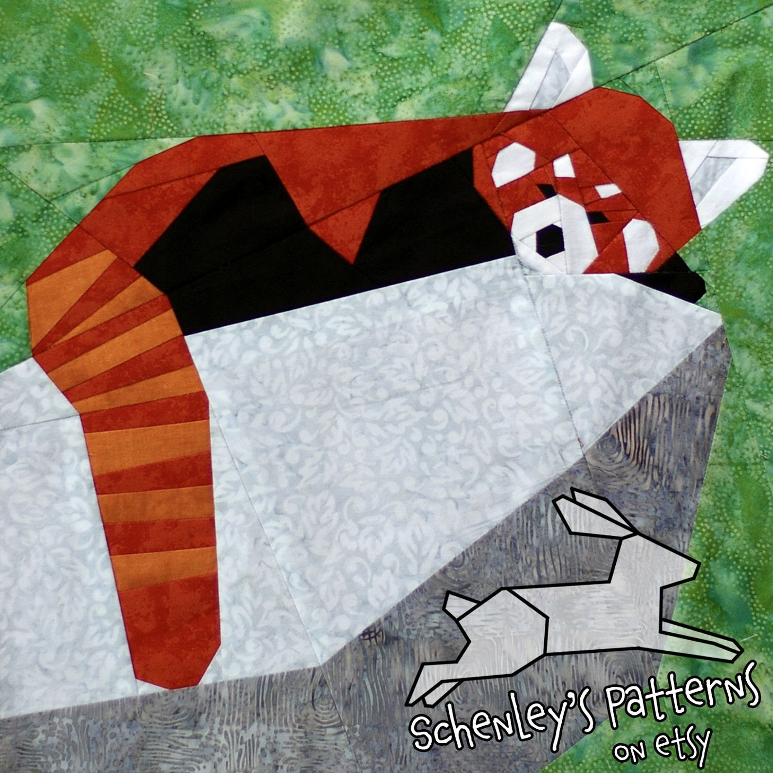 Set of 3 Red Panda Paper-piecing Quilt Patterns, PDF - Etsy