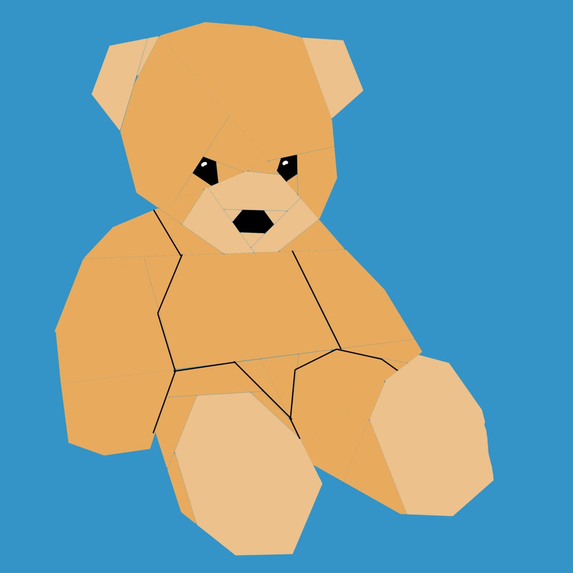 Teddy Bear paper-piecing quilt pattern PDF | Etsy