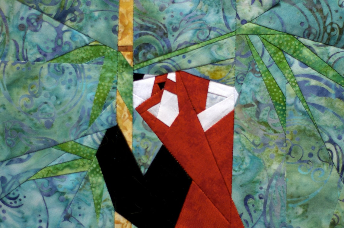 Red Panda W/bamboo Paper-piecing Quilt Pattern PDF | Etsy