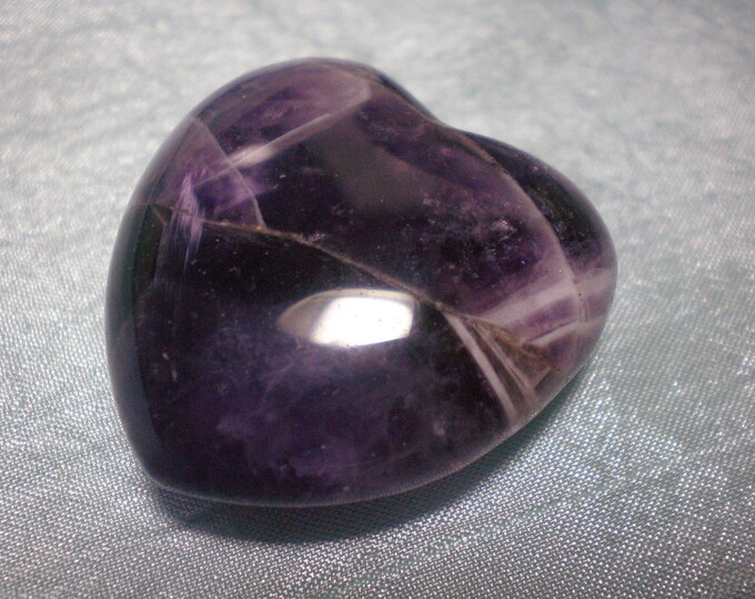 Dark Purple Amethyst Stone Heart Pocket Rock for Meditation - Etsy