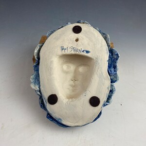 Wallflower Ceramic Sculpture in Blue One of a Kind Sculpture of a Lady ...