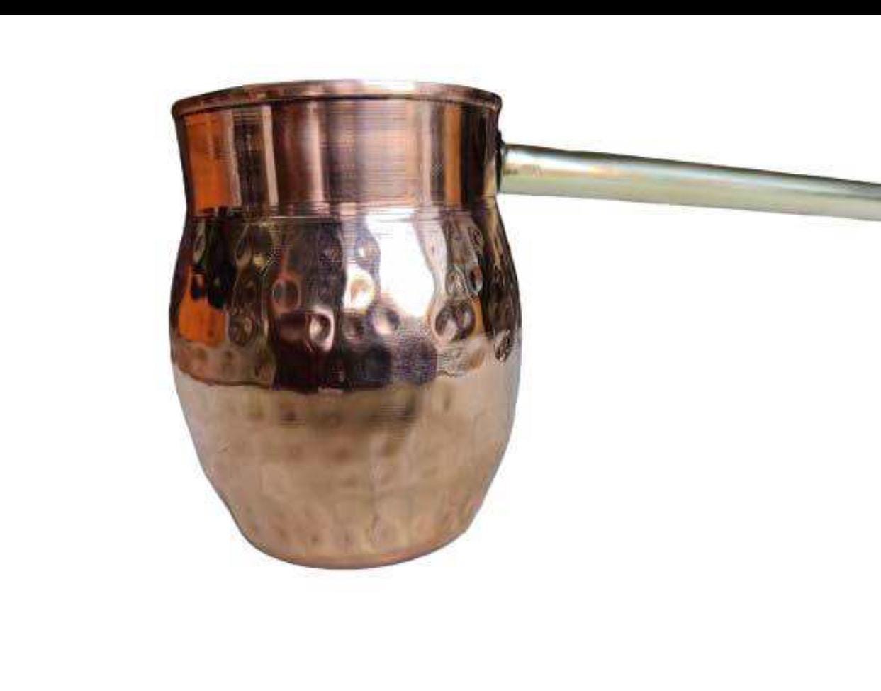 Pure Copper Ladle, Antique Indian Mug, Lota, Long Brass Handle | SARWA ...