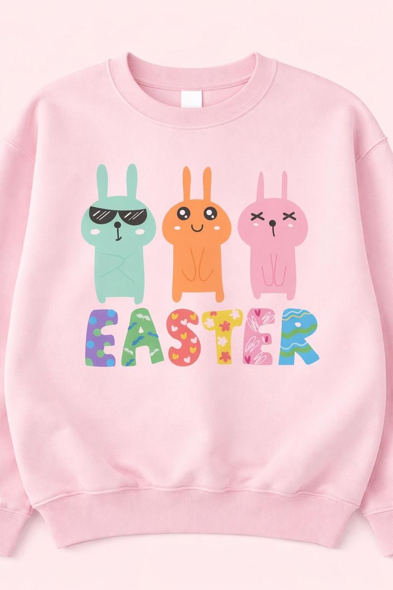 Easter Bunny Sweatshirt Unisex | Cute Spring Bunny Crewneck for Women ...
