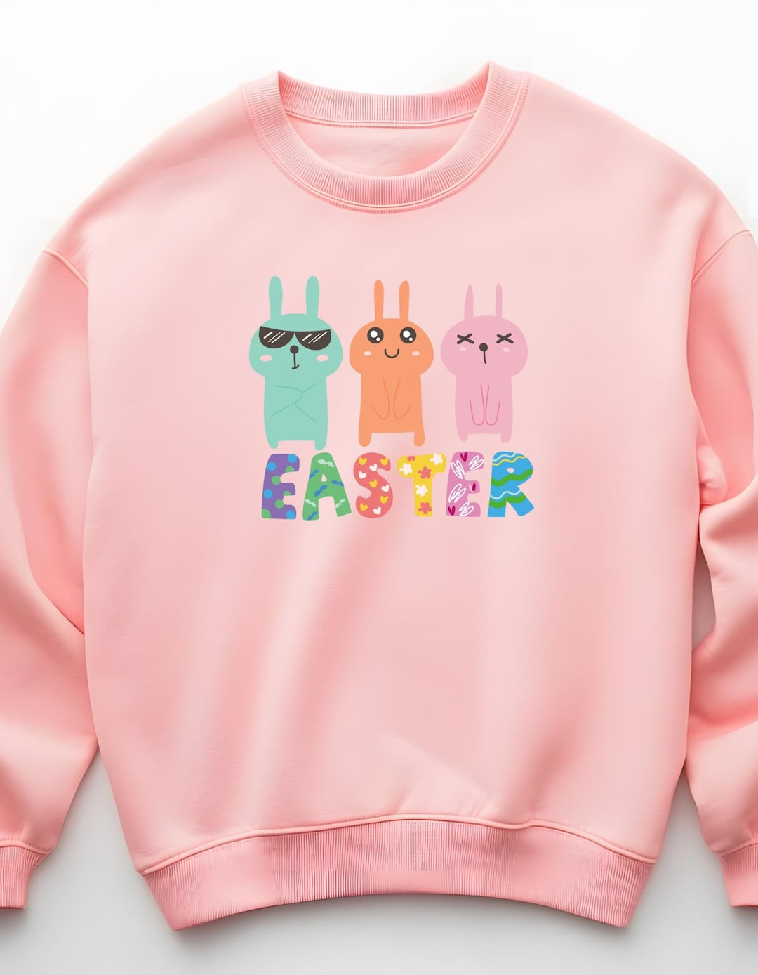 Easter Bunny Sweatshirt Unisex | Cute Spring Bunny Crewneck for Women ...