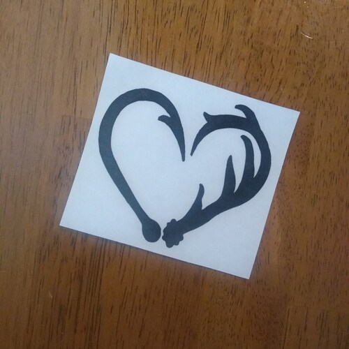 Fishing Hook Heart Decal Boat Hair Don't Care Tackle Box - Etsy