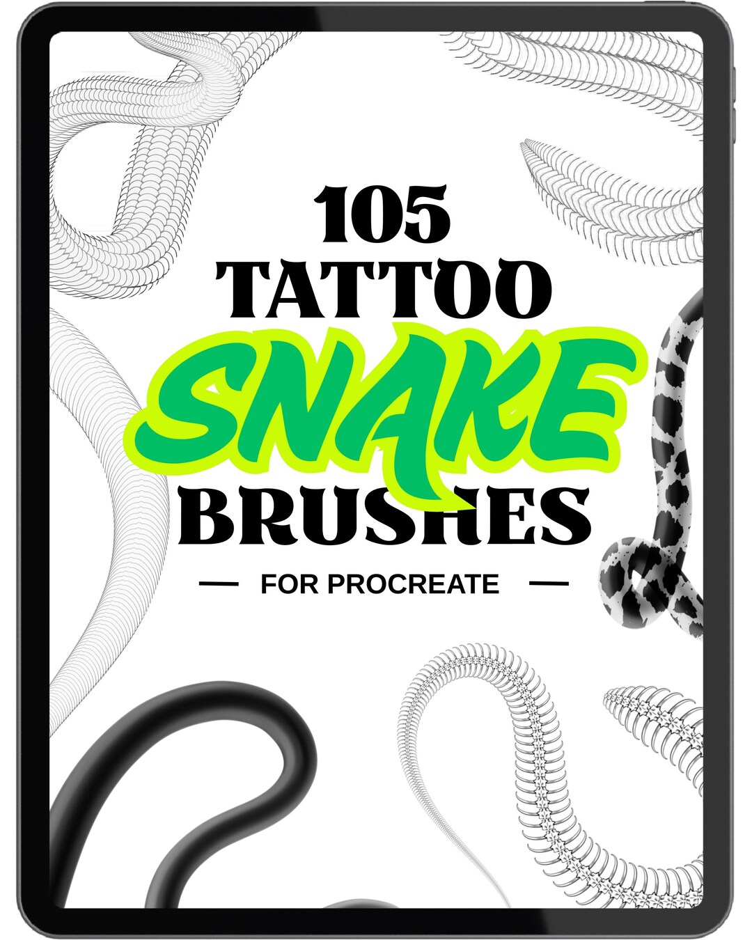 Snake Tattoo Brushes for Procreate, Procreate Scales Texture, Procreate ...