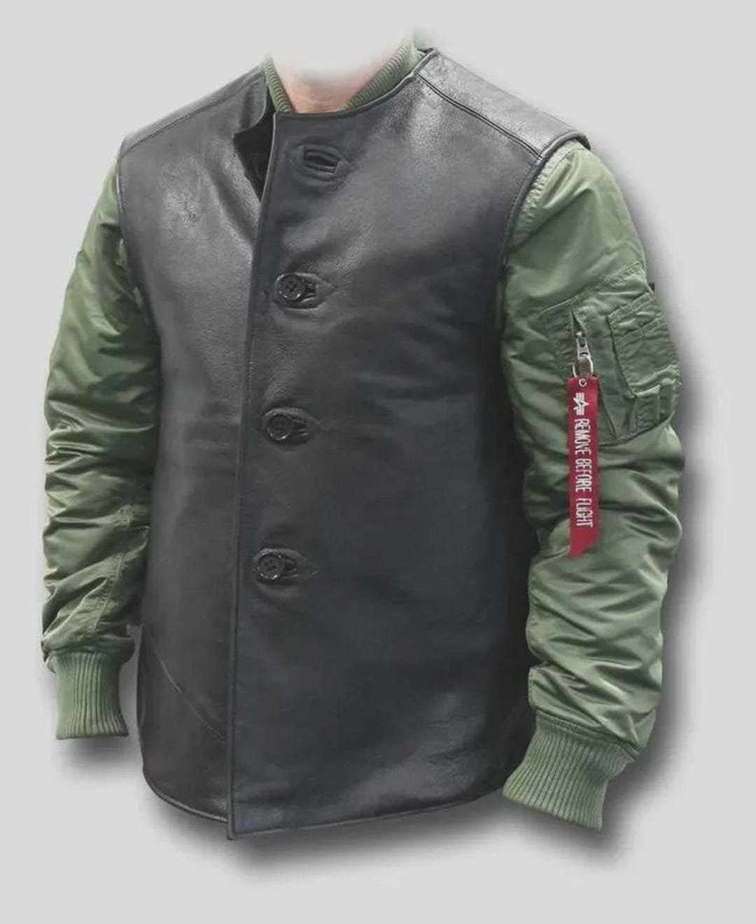 Handmade Men’s Military Style Leather Jerkin | Black Army Uniform ...