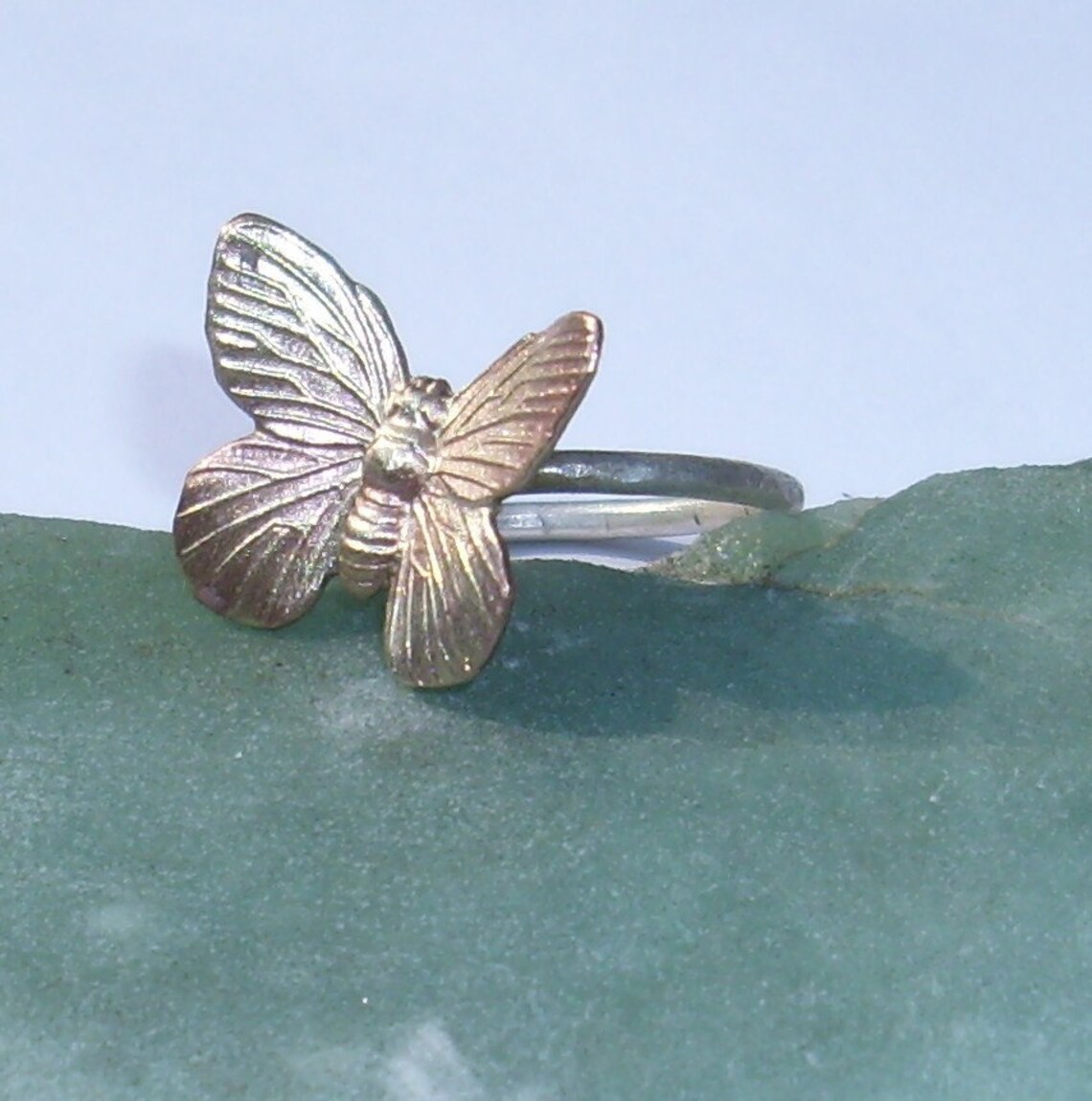 Butterfly Ring brass and Sterling Silver Made to Order - Etsy