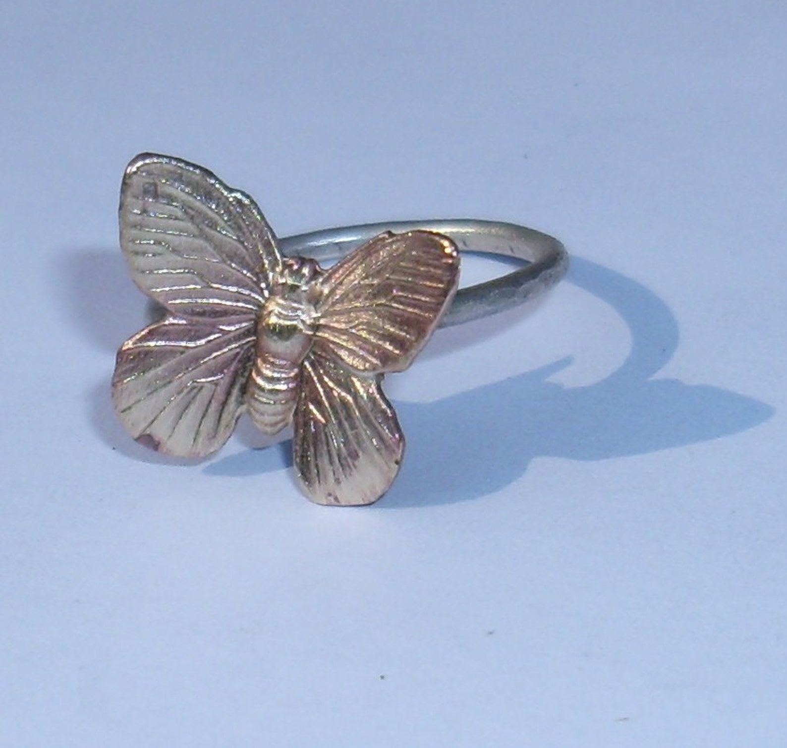 Butterfly Ring brass and Sterling Silver Made to Order - Etsy