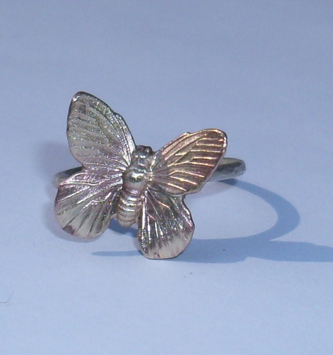 Butterfly Ring brass and Sterling Silver Made to Order - Etsy