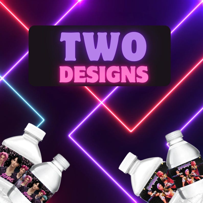 Kpop Demon Hunters Water Bottle Labels, Huntrix Party Decor (digital ...