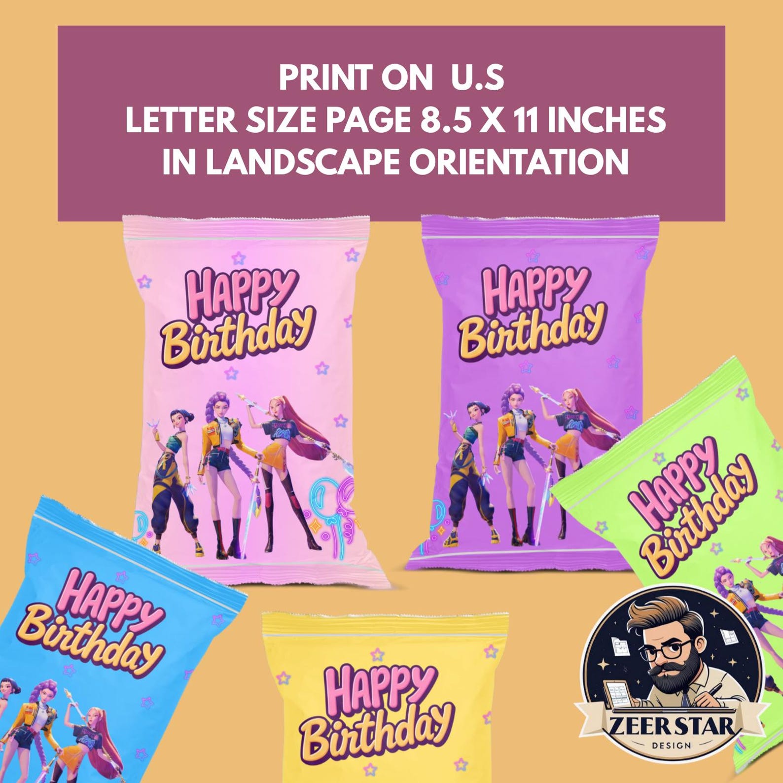 Kpop Demon Hunters, Huntrix Chip Bag Wrapper,k-pop Demon Label, K-pop ...