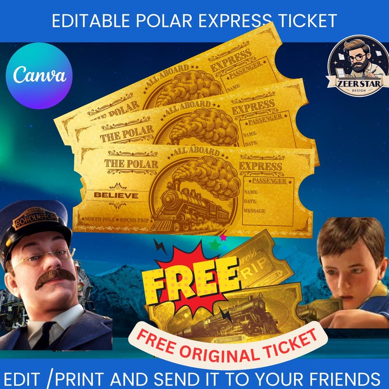 Polar Express Golden Ticket - Etsy UK
