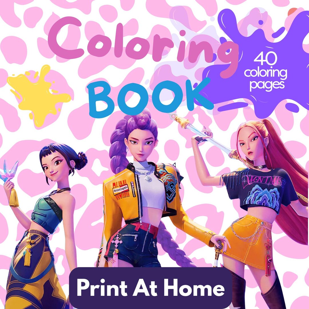 Demon Hunters Kpop Coloring Book, 30 Printable Coloring Pages (PDF) - Etsy