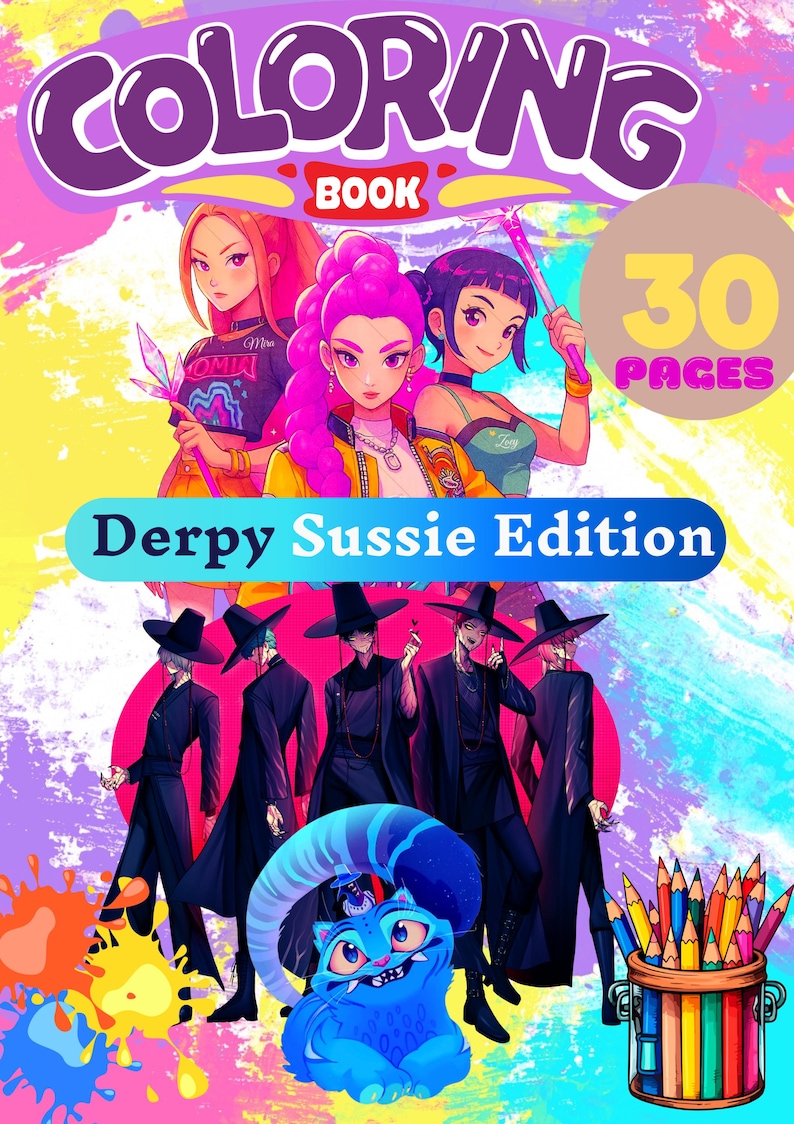 Derpy Creature Coloring Book, K-pop Demon Theme (PDF) - Etsy