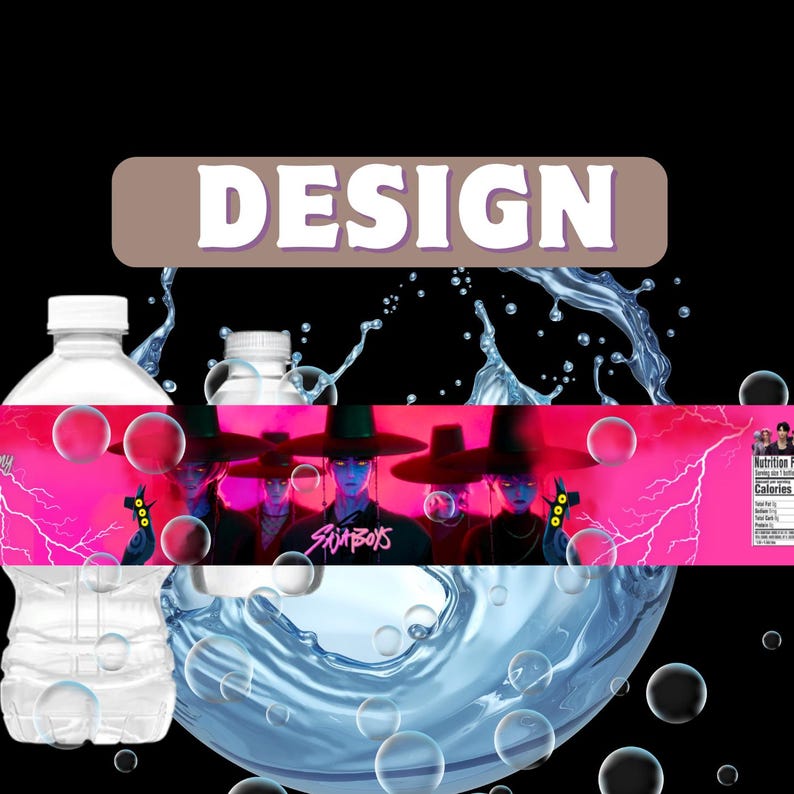 Kpop Demon Hunters Water Bottle Labels, Halloween Party Decor (digital ...