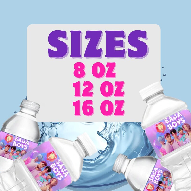 Kpop Demon Hunters Water Bottle Labels, Saja Boys Party Decor (PDF ...