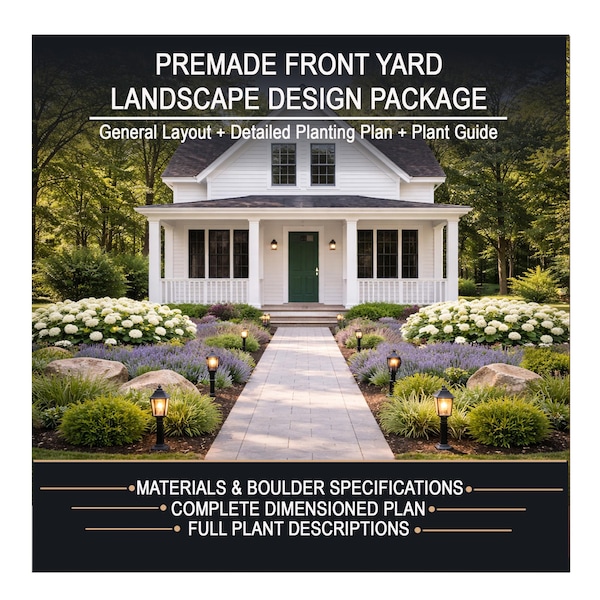 Zone 8 Front Yard Landscape - Etsy
