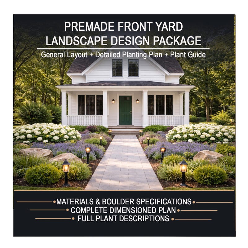 Zone 8 Front Yard Landscape - Etsy