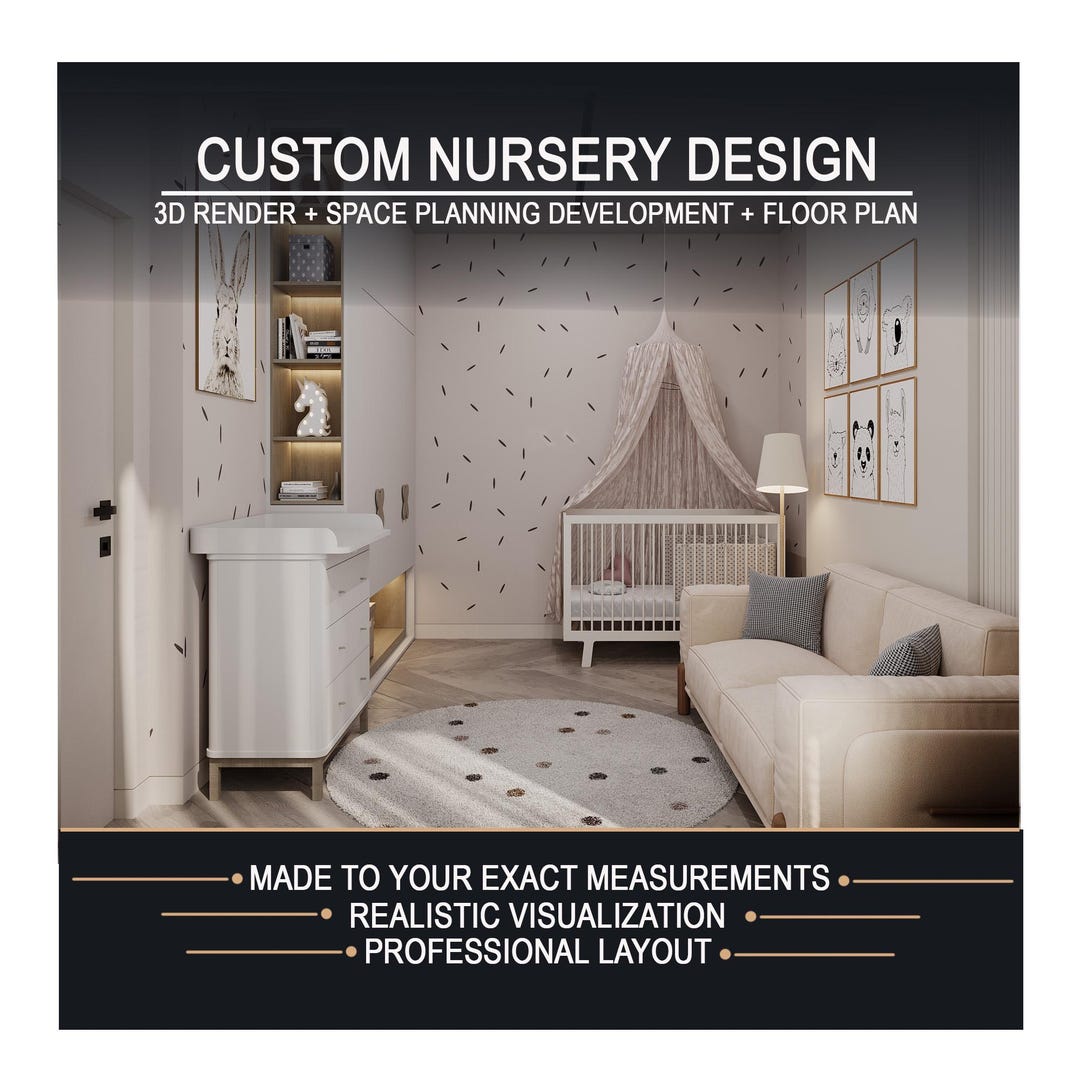 Custom Nursery Design With Space Planning & 3D Visualization - Etsy