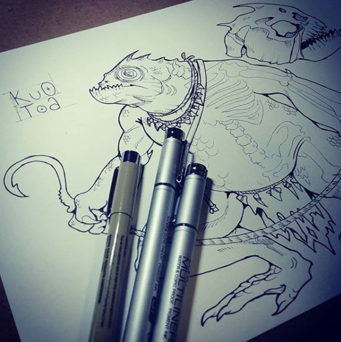Dnd INKTOBER ORIGINAL "kuo Toa": Coffee Painted 8x10" (11x14 Matted ...