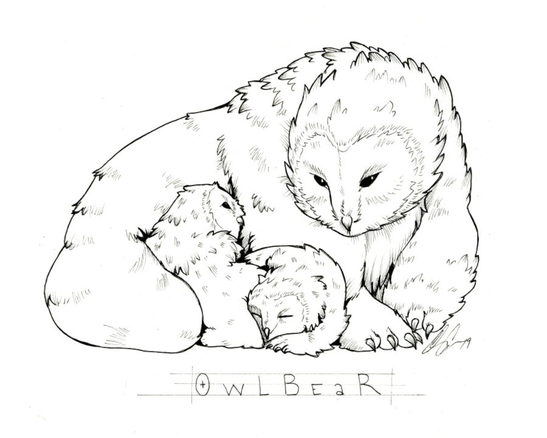 DIGITAL: Owlbaer Coloring Page - Etsy